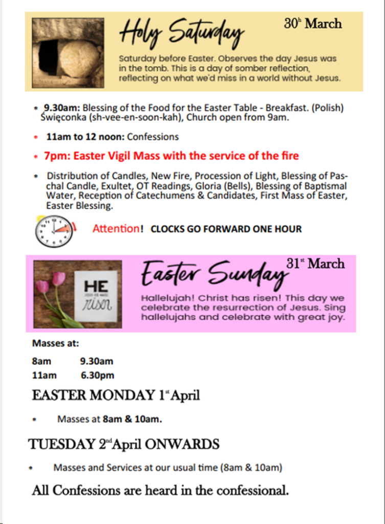 Parish Newsletters Deadline For Entries 4pm Mondays Holy Cross